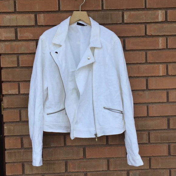 a.n.a | Jackets & Coats | White Motorcycle Jacket | Poshmark